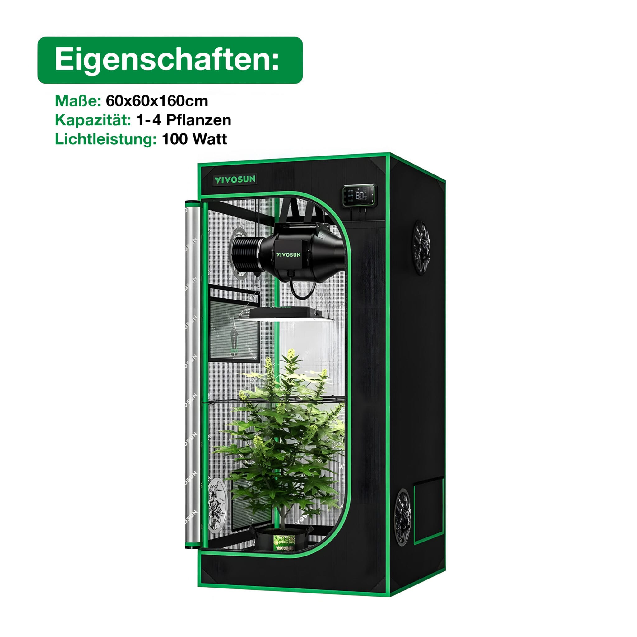 VIVOSUN - Smart Growbox Komplett - Set - 60x60x160